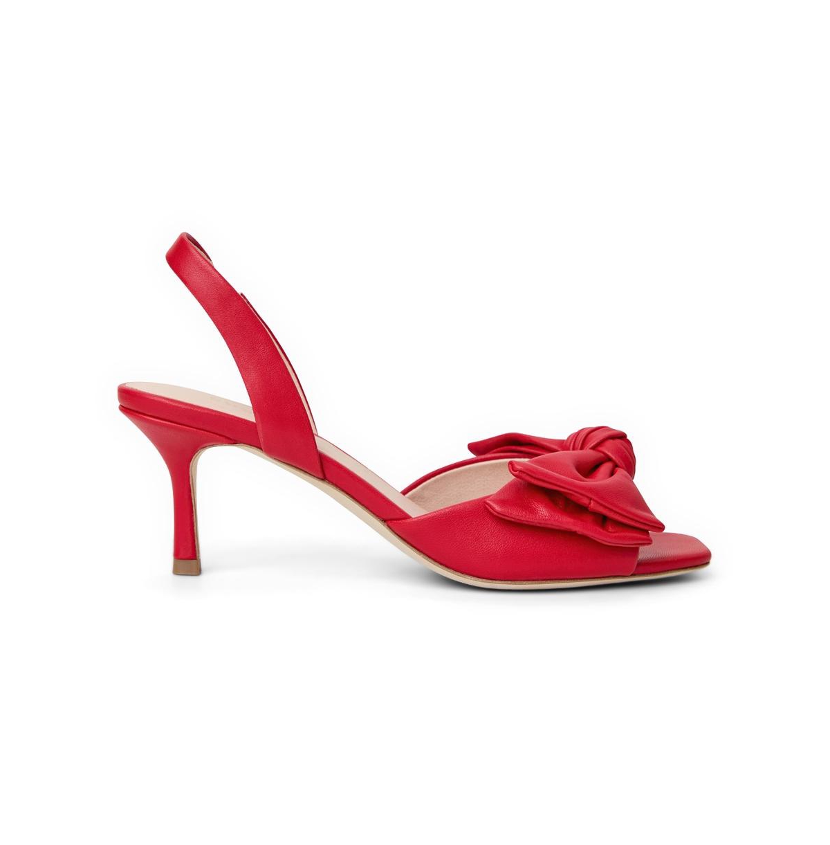 Eloise Bow Slingback - Nappa - Fire red
