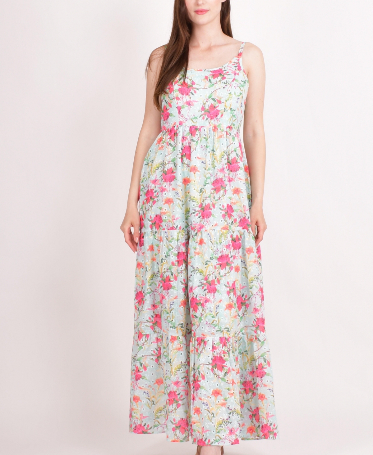Click here for Raas Womens White Floral Tiered Maxi Dress - White prices