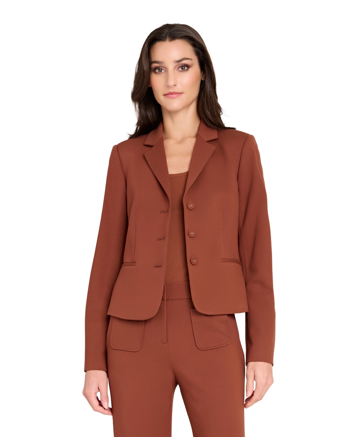 Click here for Tahari Asl Womens and Petite Notch Collar Short Ja... prices