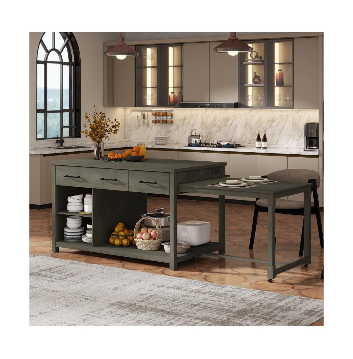 Click here for 60 Extendable Kitchen Island with Power Outlets  P... prices