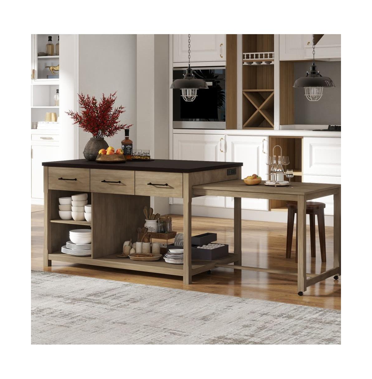 Click here for 60 Extendable Kitchen Island with Power Outlets  P... prices