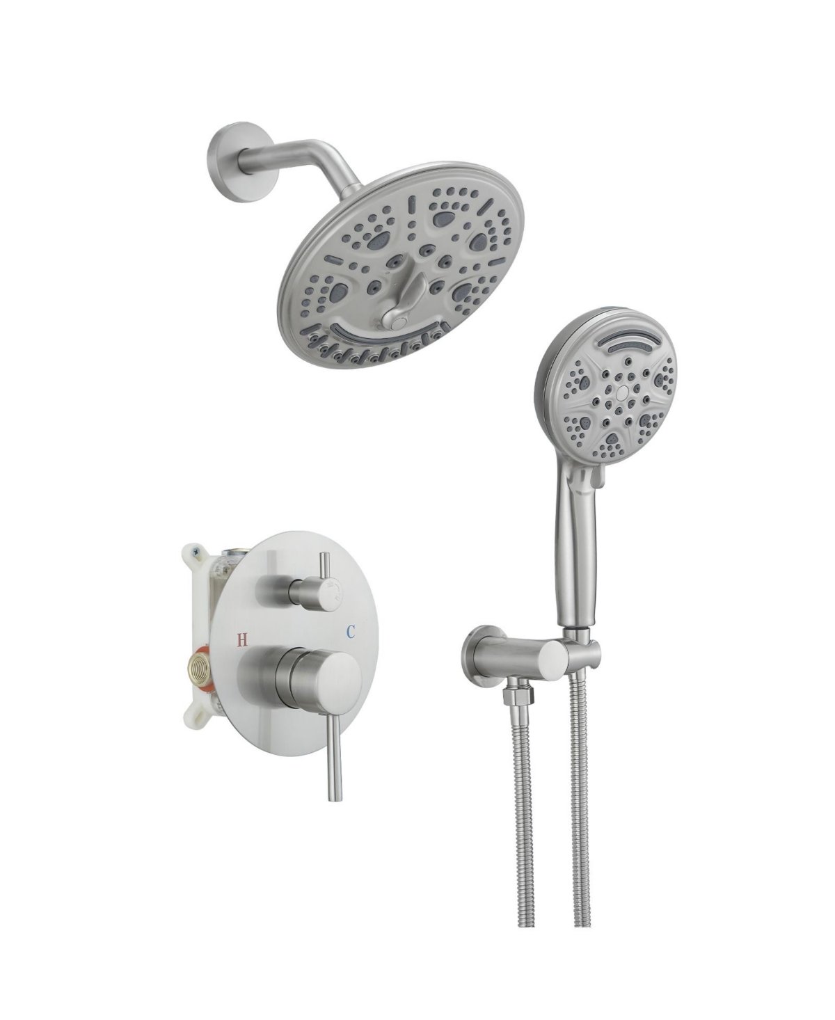 Click here for Single-Handle 1-Spray Round Rain Shower Faucet Set... prices