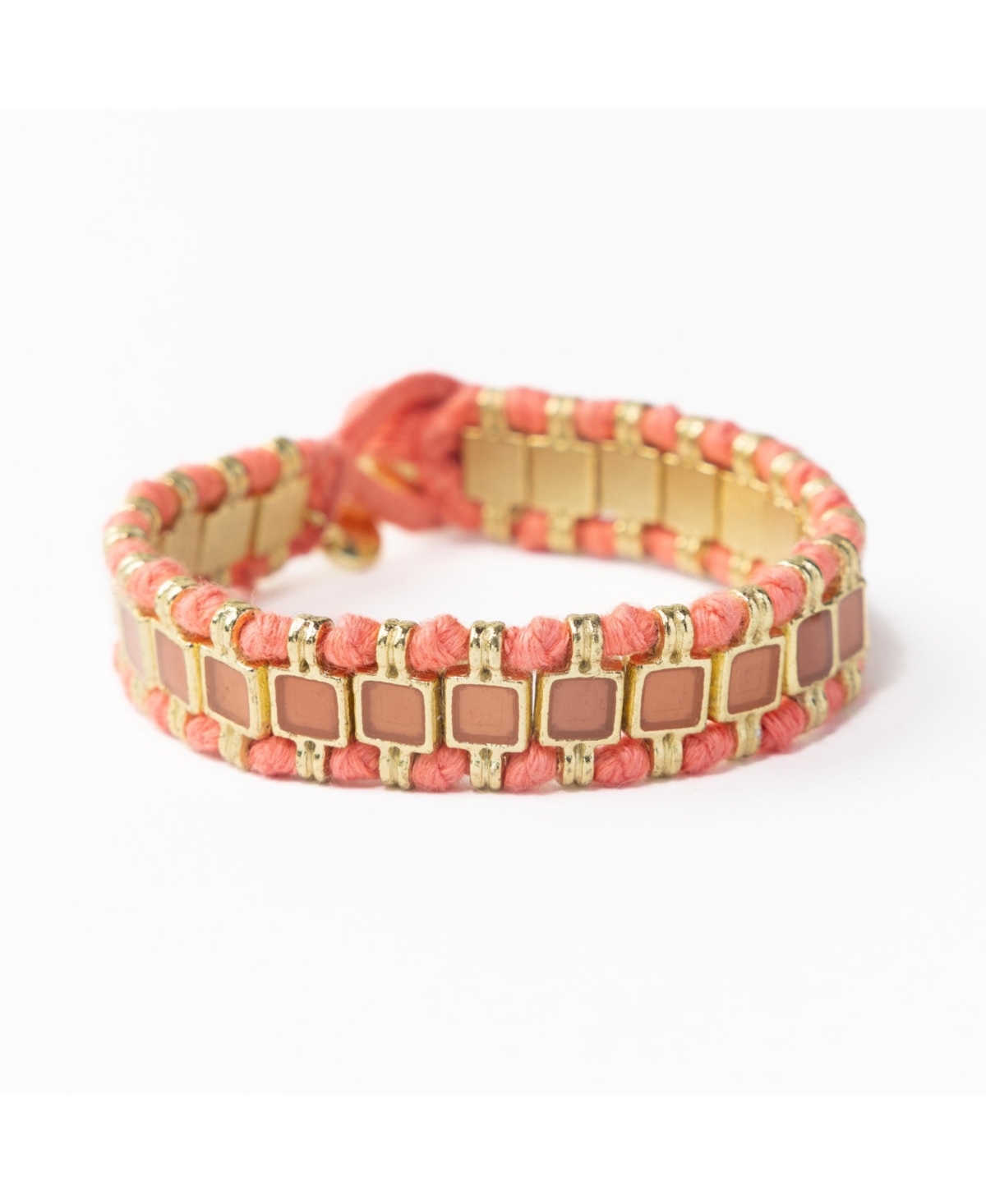Click here for Josie enamel bracelet small with loop latch coral... prices