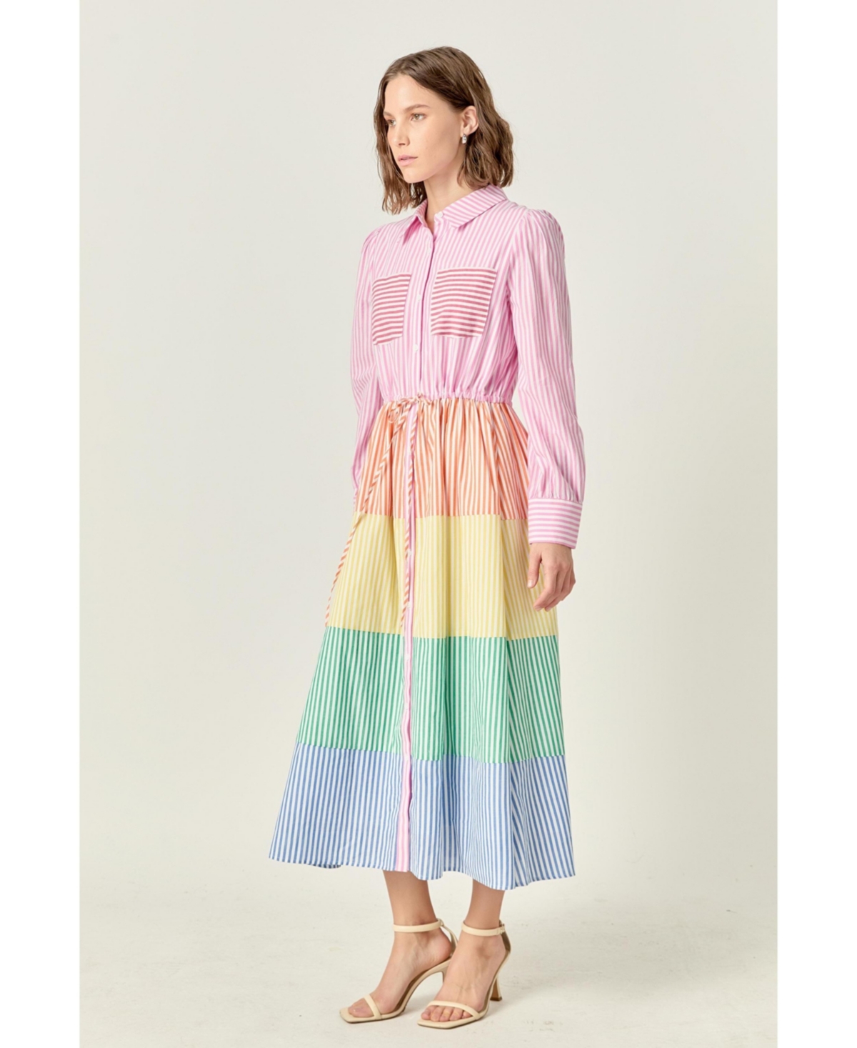 Click here for English Factory Womens Colorblock Shirt Midi Dress... prices