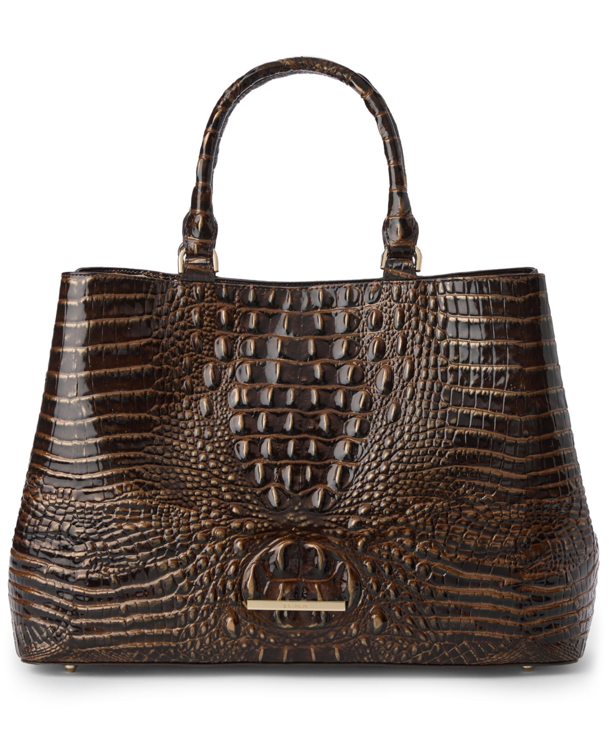 Click here for Brahmin Denise Large Leather Carryall Bag - Chocol... prices