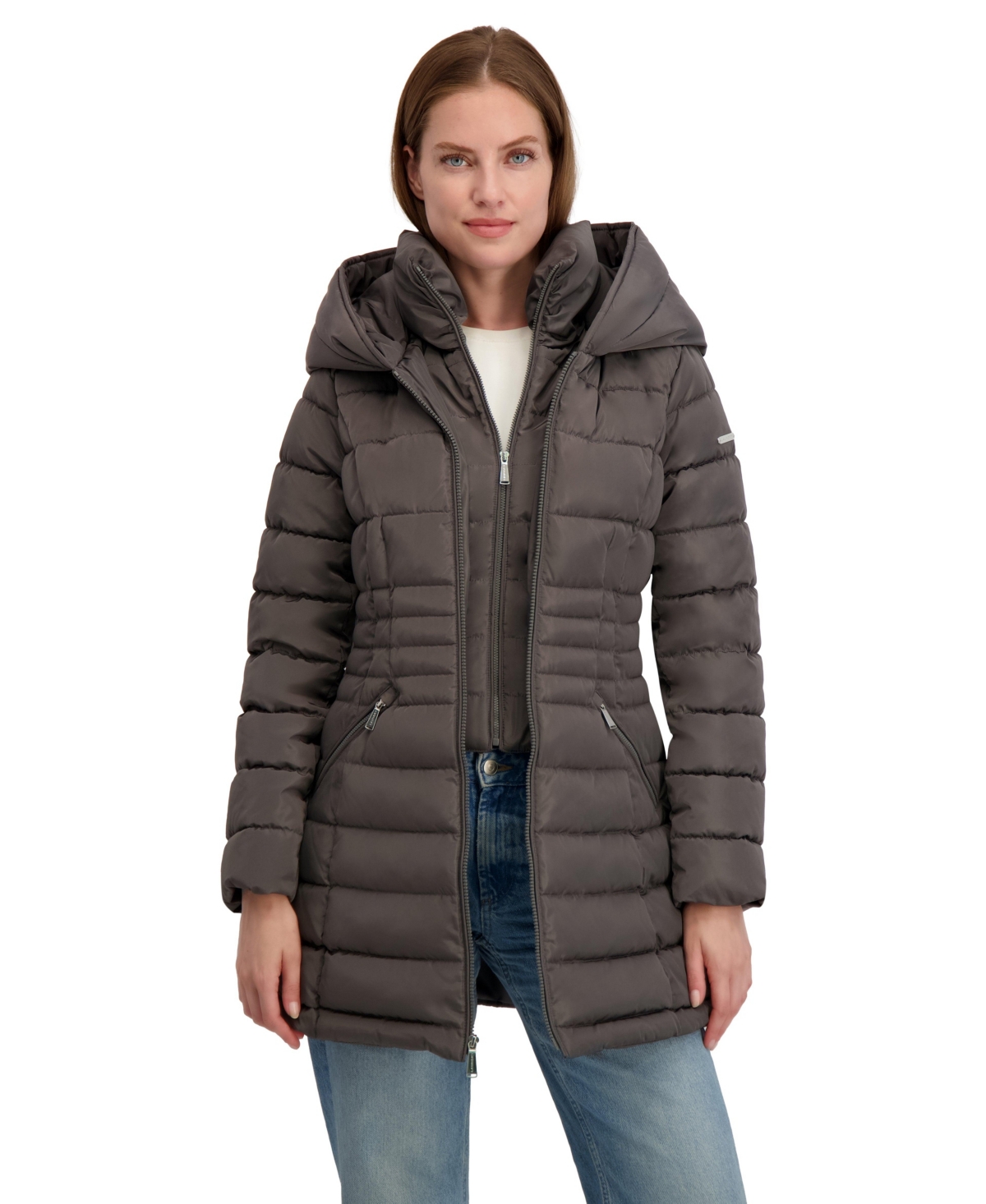 Click here for Laundry By Shelli Segal Womens Fitted Puffer Coat... prices