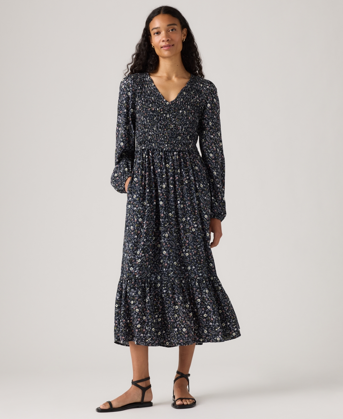 Click here for Levis Womens Esme Long Sleeve Midi Dress - Blue Mu... prices