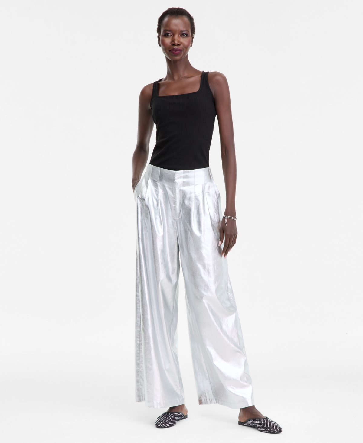 Click here for I.n.c. International Concepts Womens Metallic Wide... prices