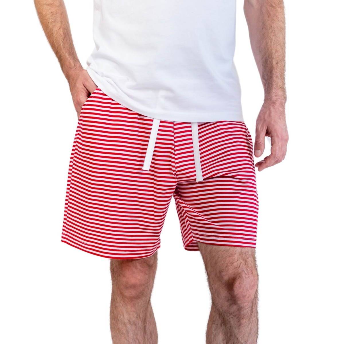 Click here for Sant and Abel Mens Red Stripe Jersey Sleep Shorts... prices