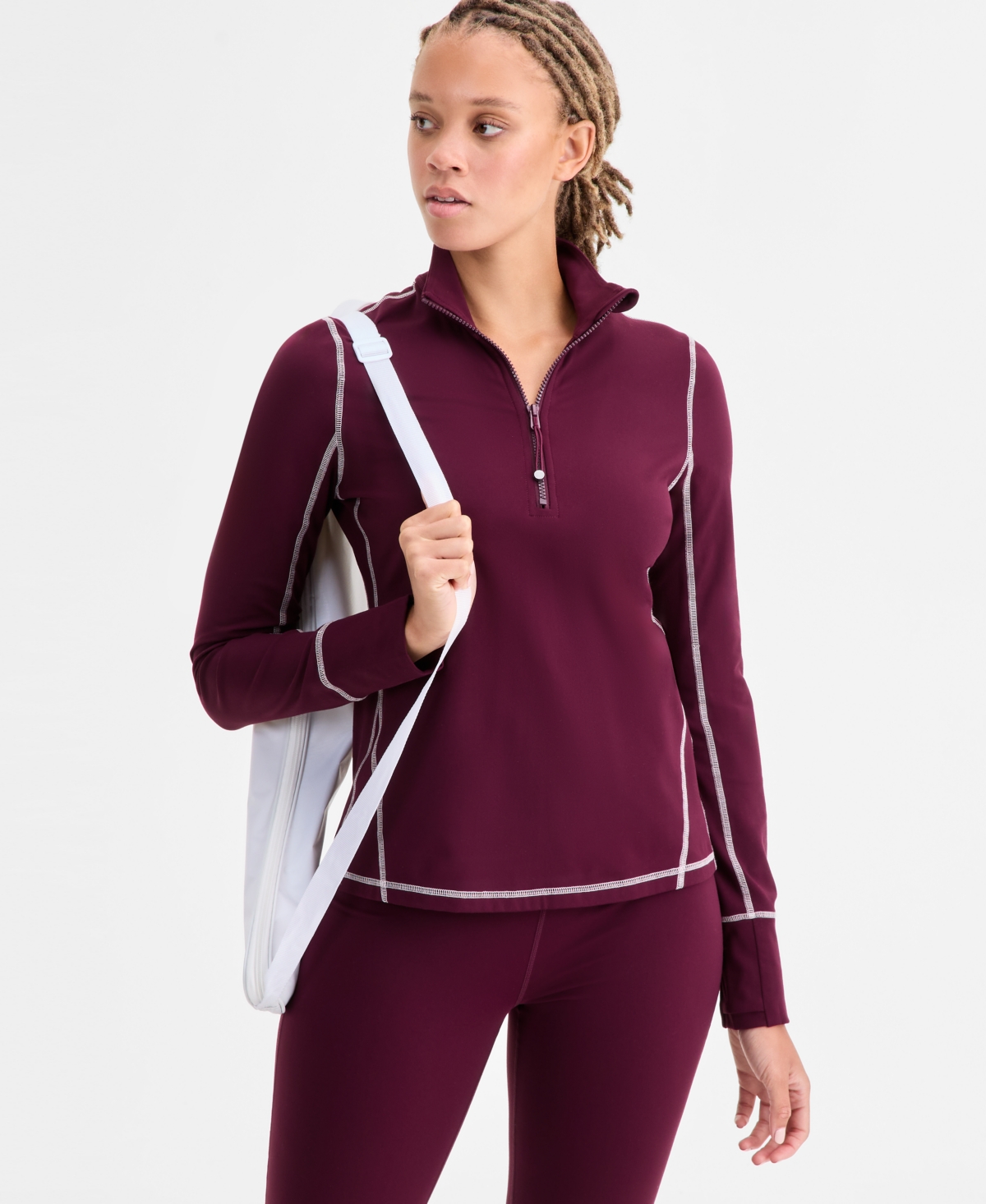 Click here for Id Ideology Womens Studio Quarter-Zip Contrast-Sti... prices