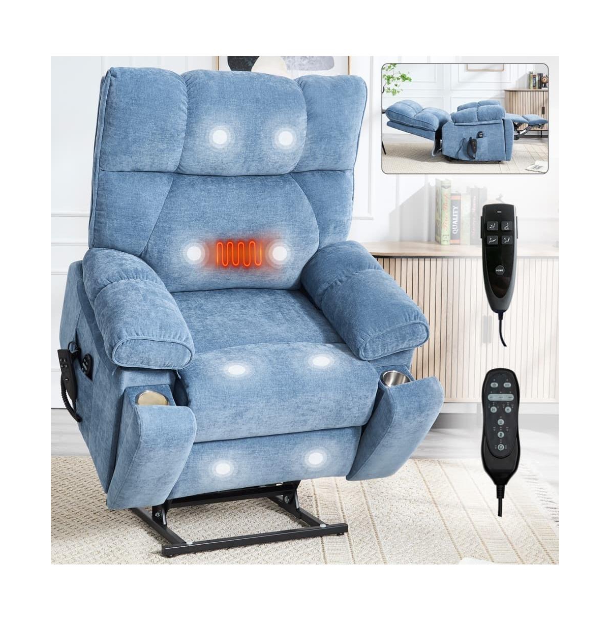 Click here for Maison Boucle Oversized Chenille Lift Recliner wit... prices
