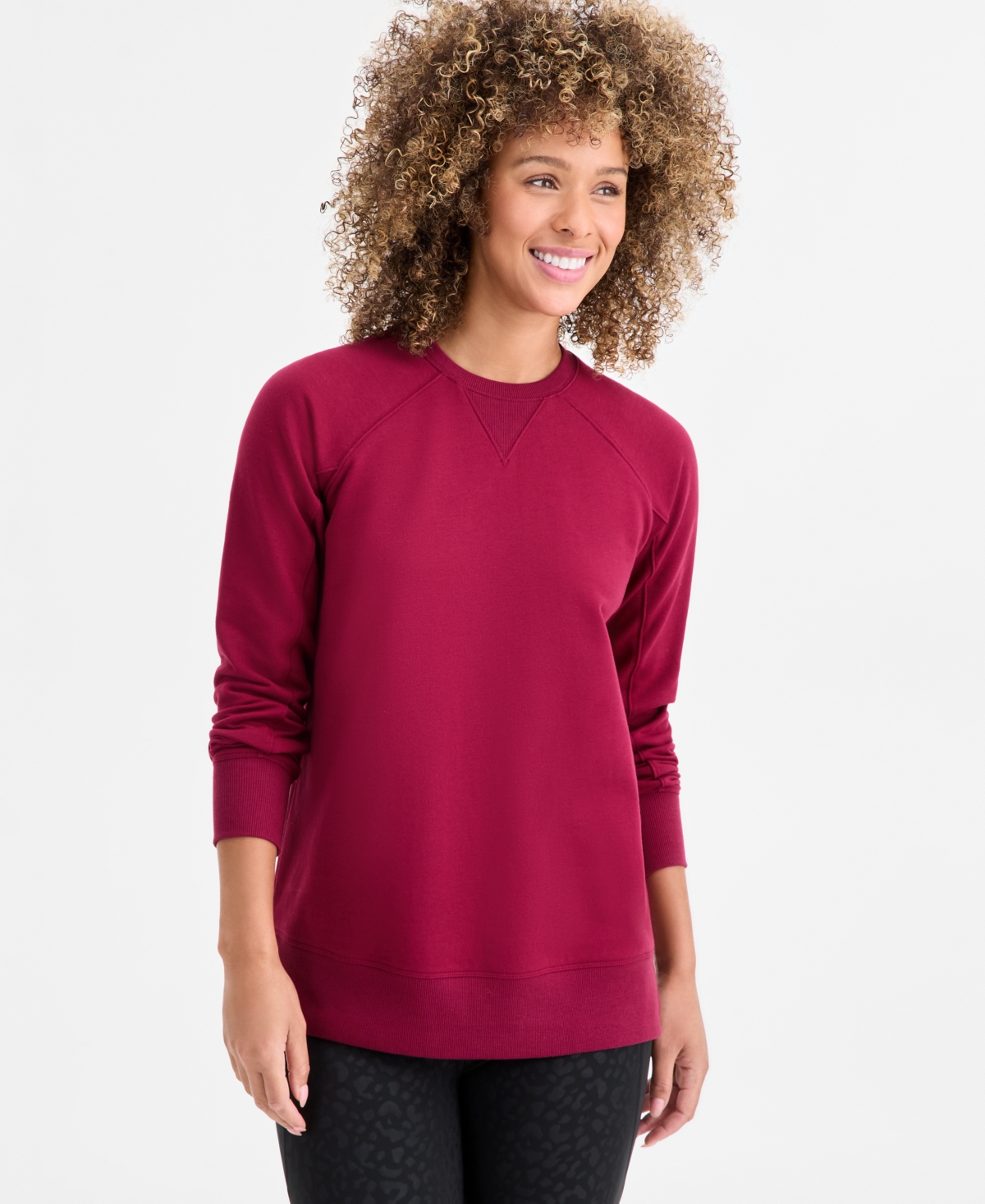 Click here for Id Ideology Womens Crewneck Raglan-Sleeve Sweatshi... prices
