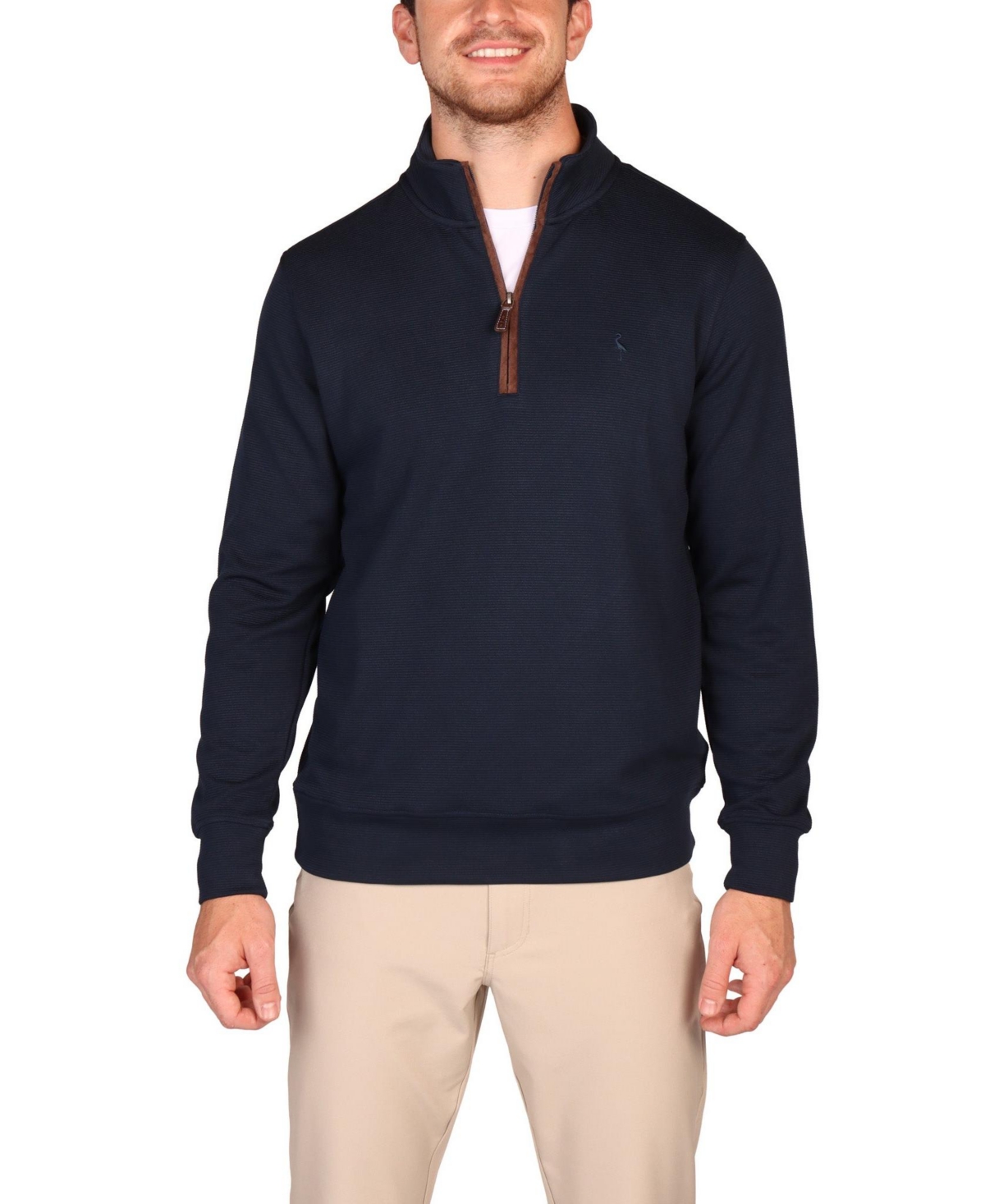 Click here for Tailorbyrd Mens Ottoman Knit Quarter-Zip - Navy prices