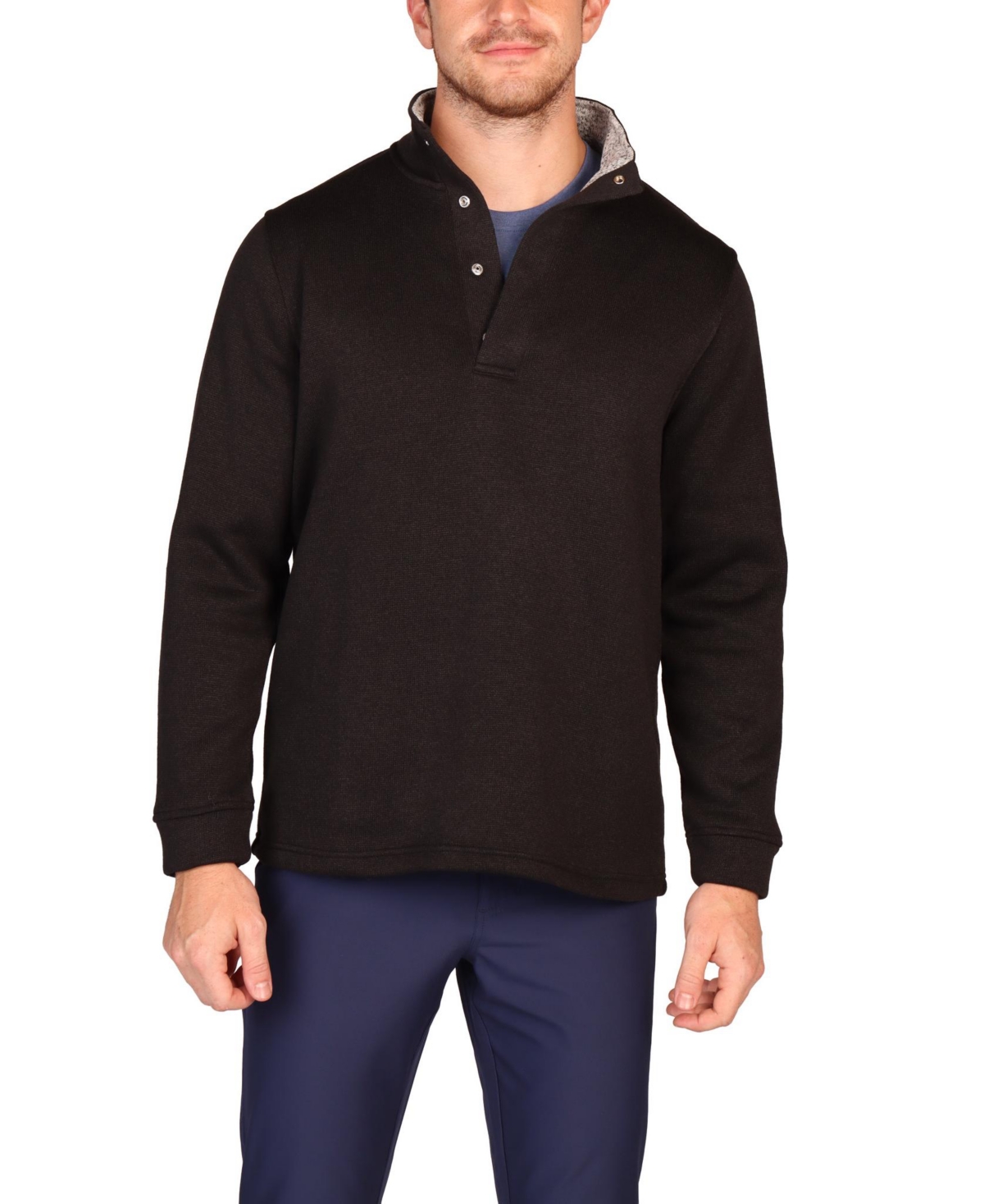 Click here for Tailorbyrd Mens Sweater Knit Snap Placket Pullover... prices