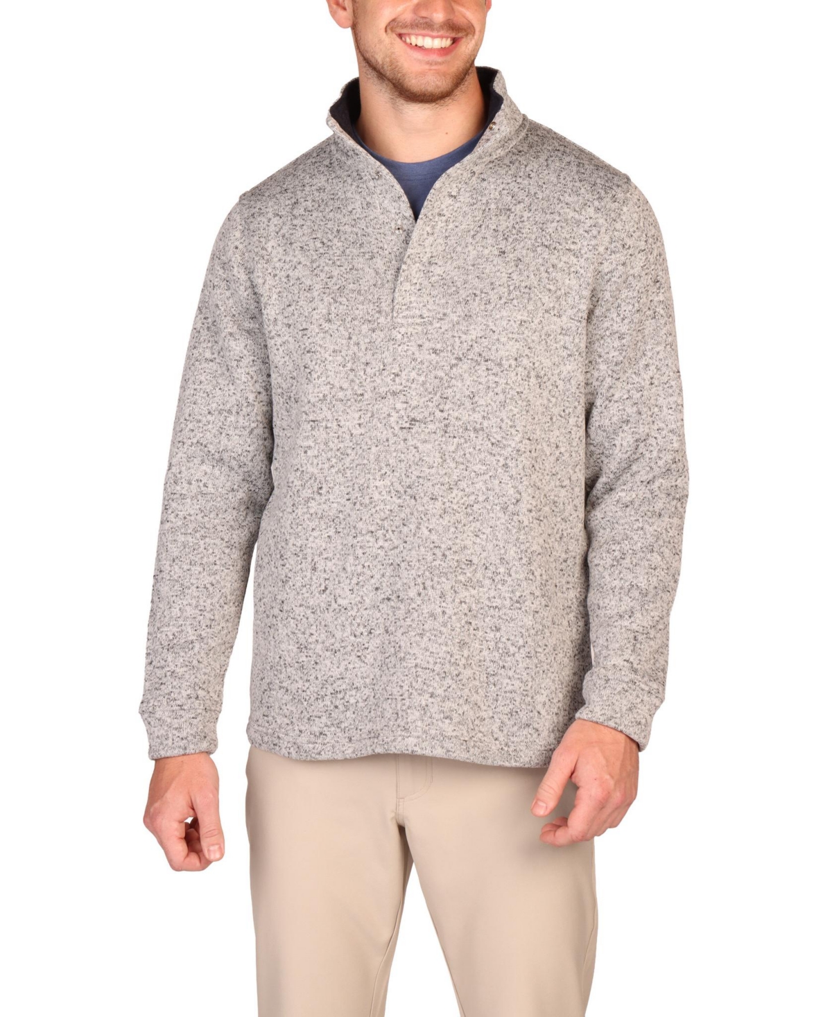 Click here for Tailorbyrd Mens Sweater Knit Snap Placket Pullover... prices
