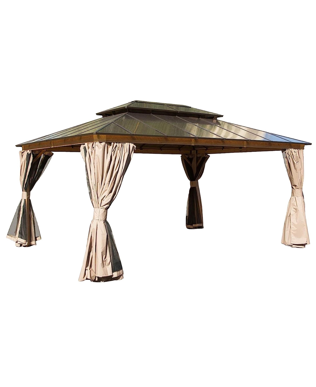 Click here for Clihome 15.84-ft x 11.9-ft Hardtop Gazebo Yellow B... prices