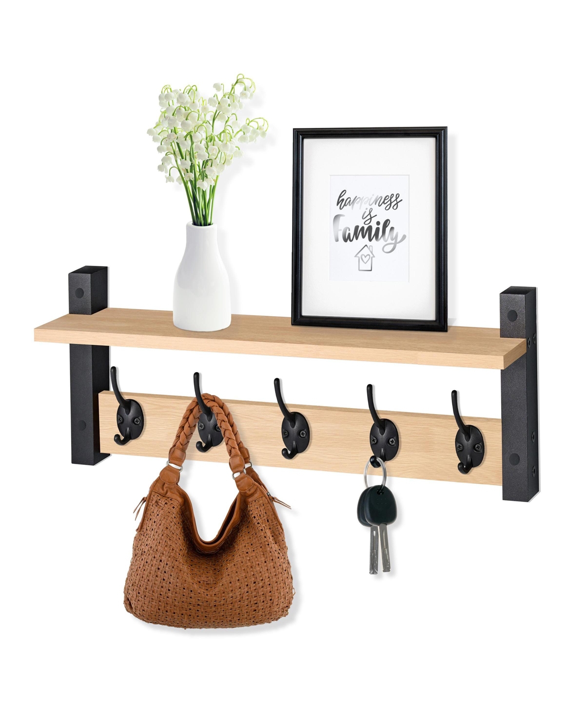 Click here for Sorbus 24 Inch Floating Wall Shelf with 5 Heavy Du... prices