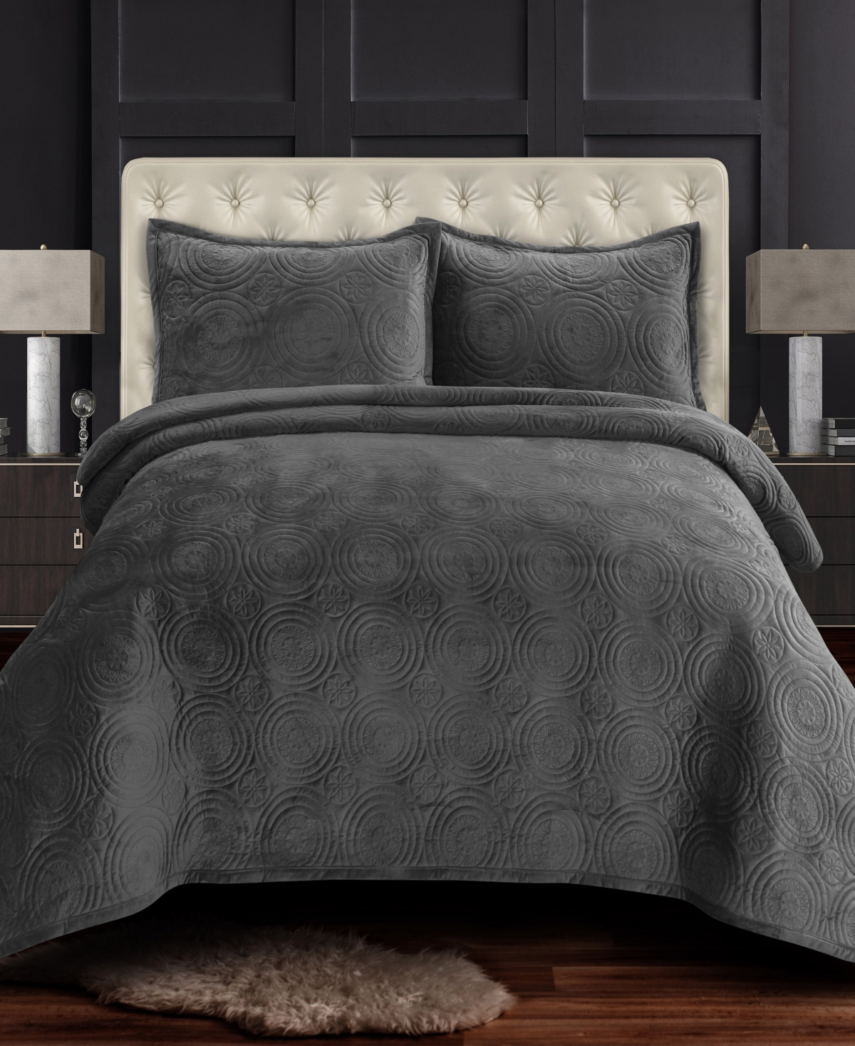 Click here for Tribeca Living Capri Medallion Velvet Oversized So... prices