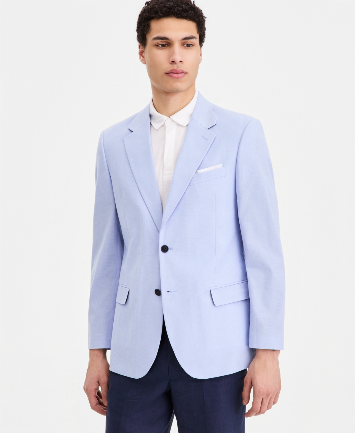 Click here for Nautica Mens Modern-Fit Chambray Blazer - Blue prices