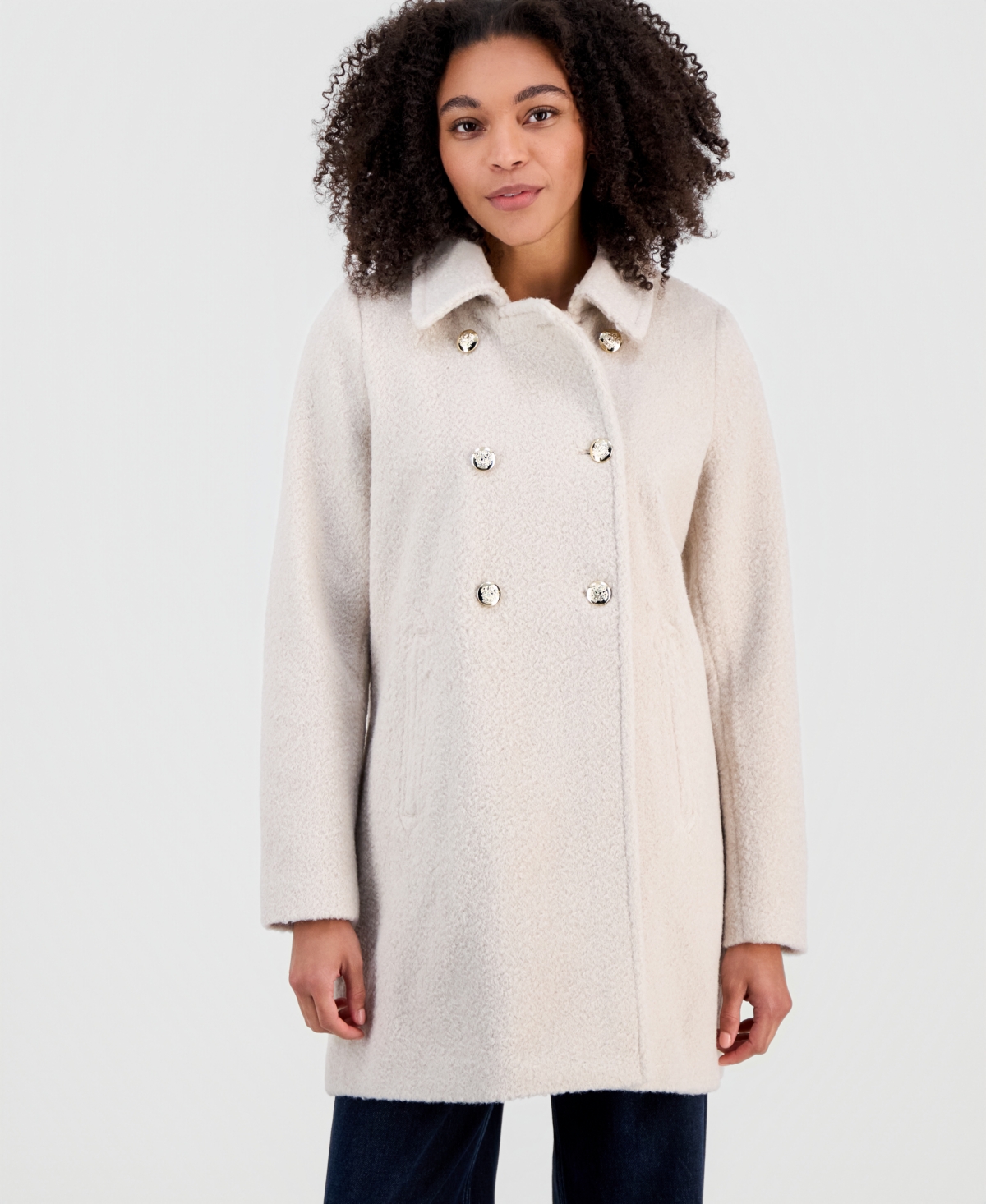 Click here for Bcx Juniors Boucle Double-Breasted Jacket - Beige prices
