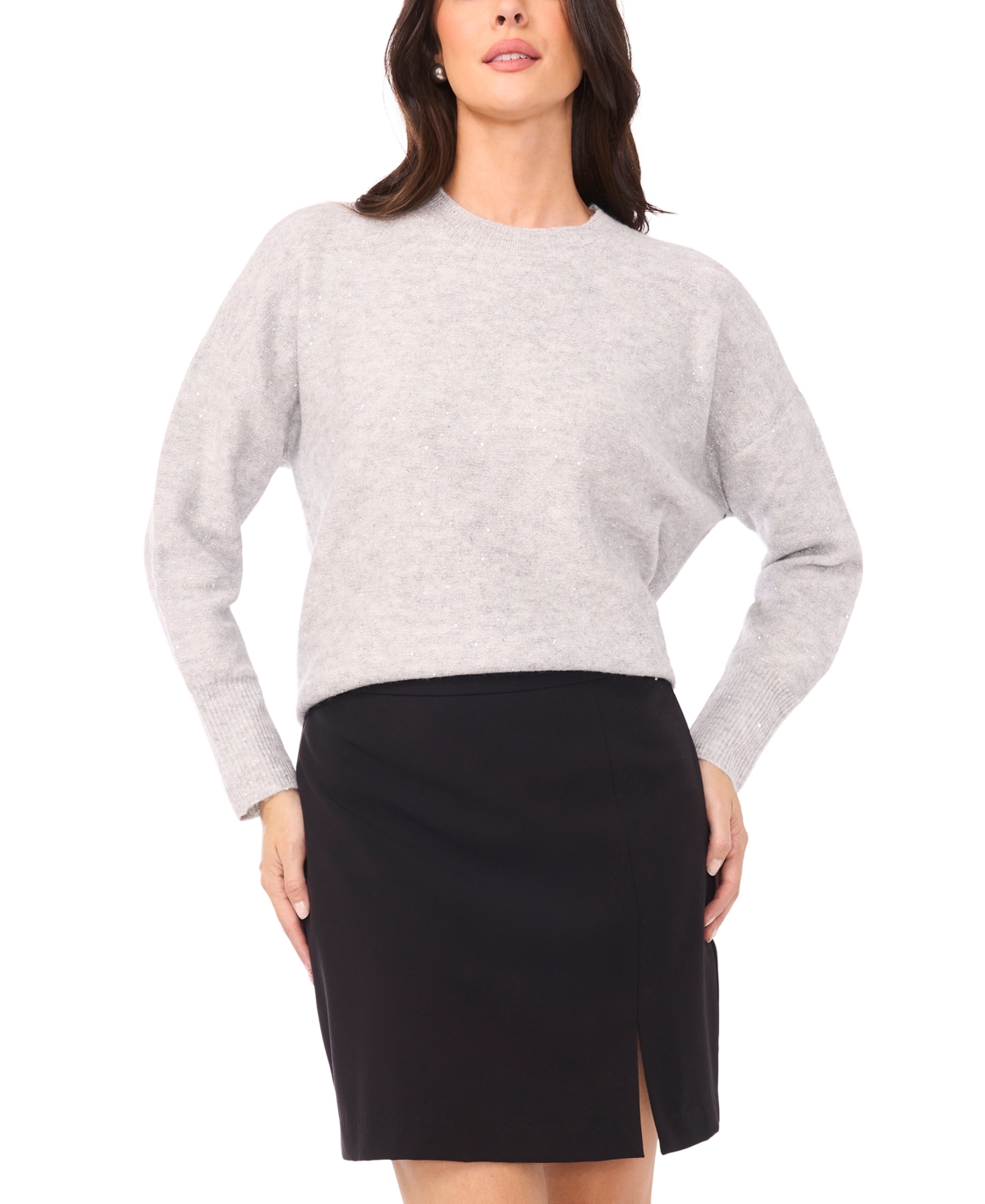 Click here for Vince Camuto Womens Sequin Long Sleeve Crewneck Sw... prices