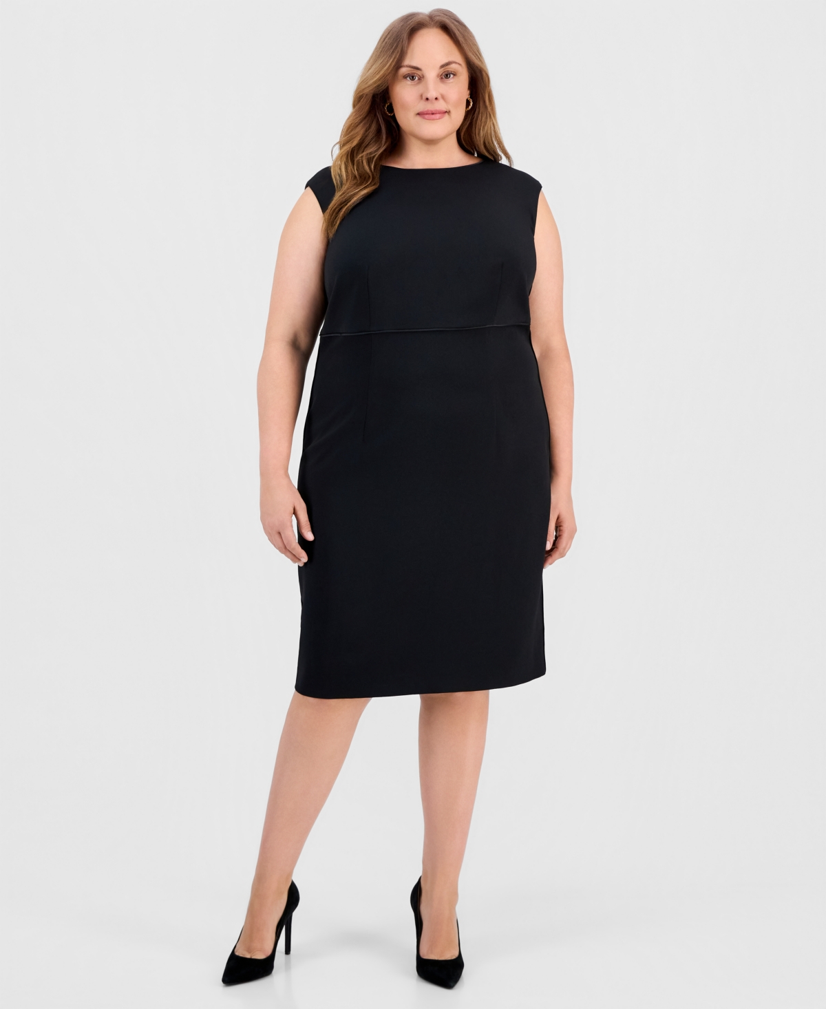 Click here for Kasper Plus Size Stretch-Crepe Sleeveless Sheath D... prices