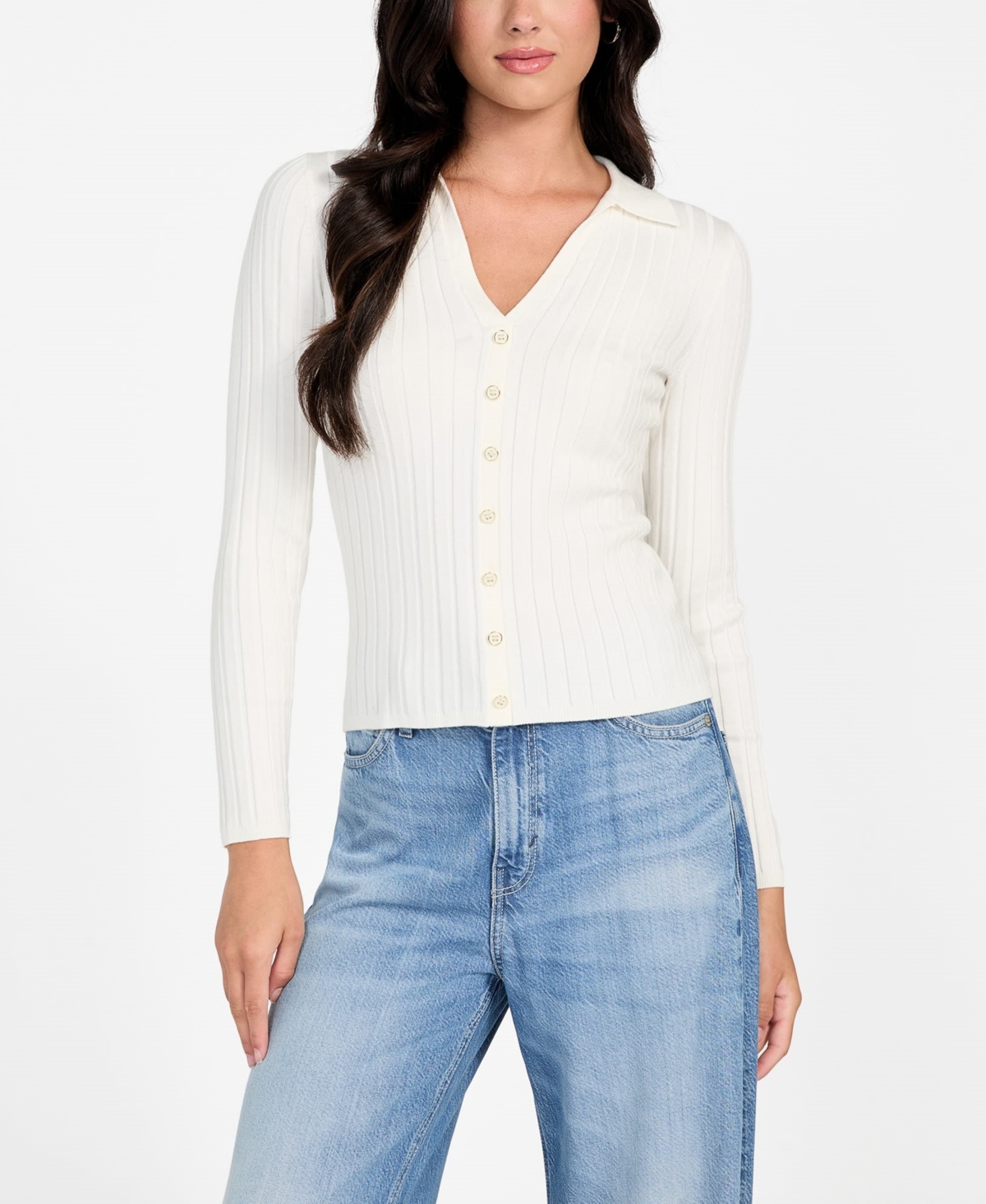 Click here for Guess Womens Long Sleeve Ribbed Miranda Sweater -... prices