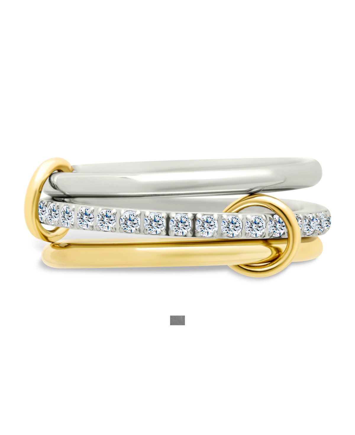 Click here for Sterling Forever Edda Linked Stacking Ring Set - G... prices