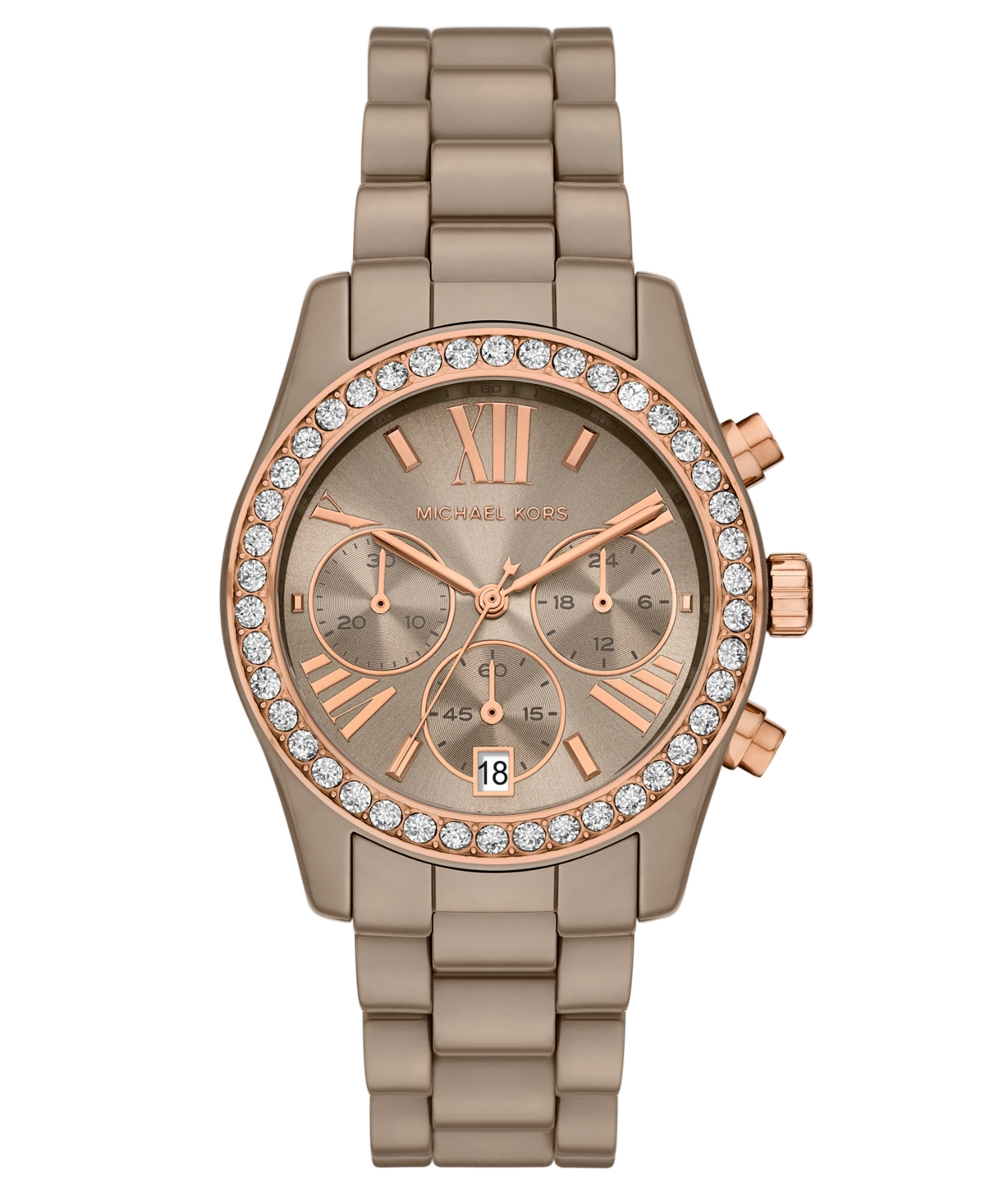 Click here for Michael Kors Womens Lexington Chronograph Mink Cer... prices
