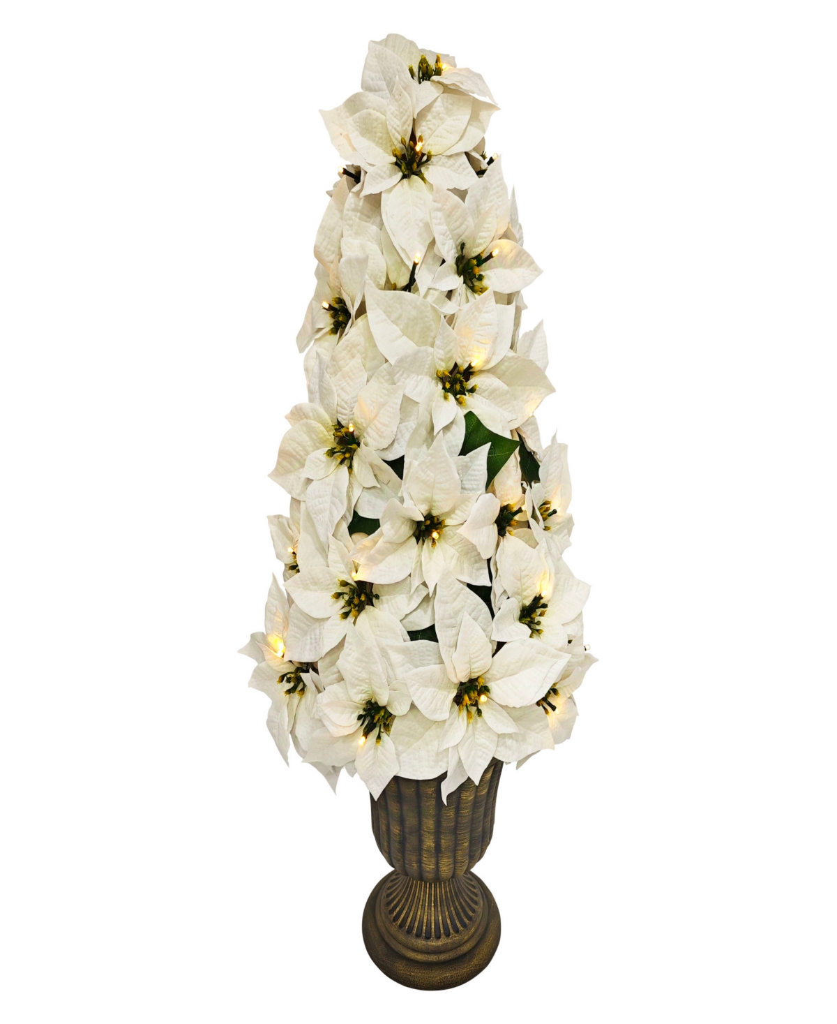 Click here for Puleo 36 Pre-Lit Artificial Potted White Poinsetti... prices