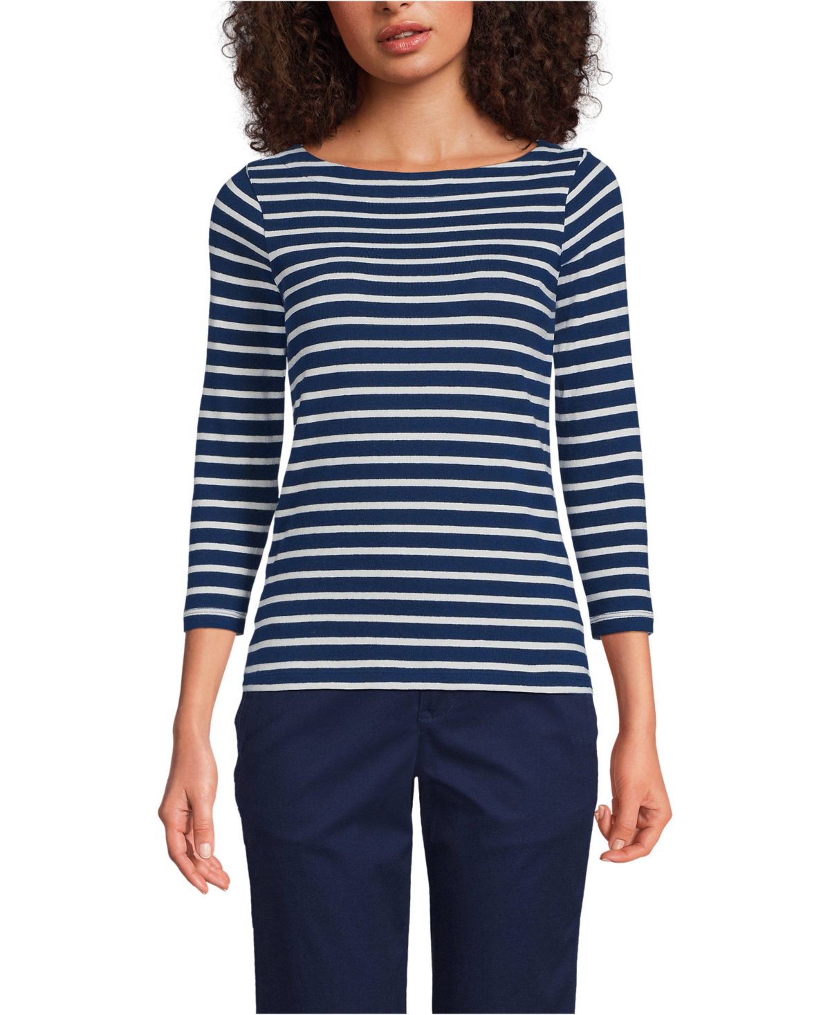 Click here for Lands End Womens Mariner Jersey Boatneck Top - Dee... prices