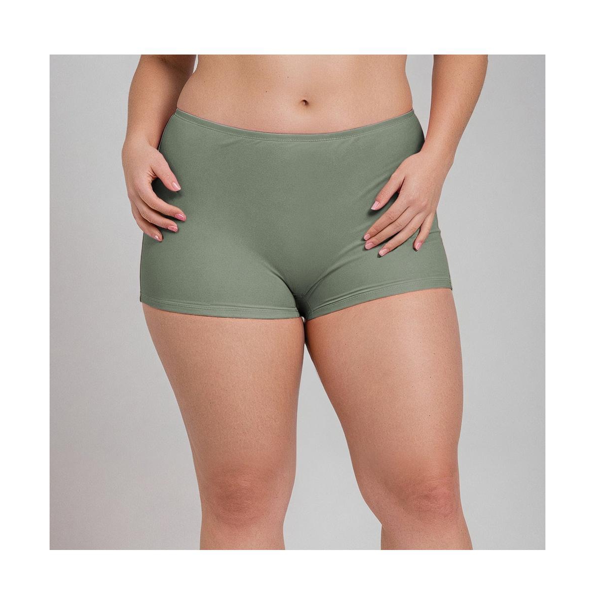 Click here for Calypsa Plus Size Boyshorts - Sage green prices