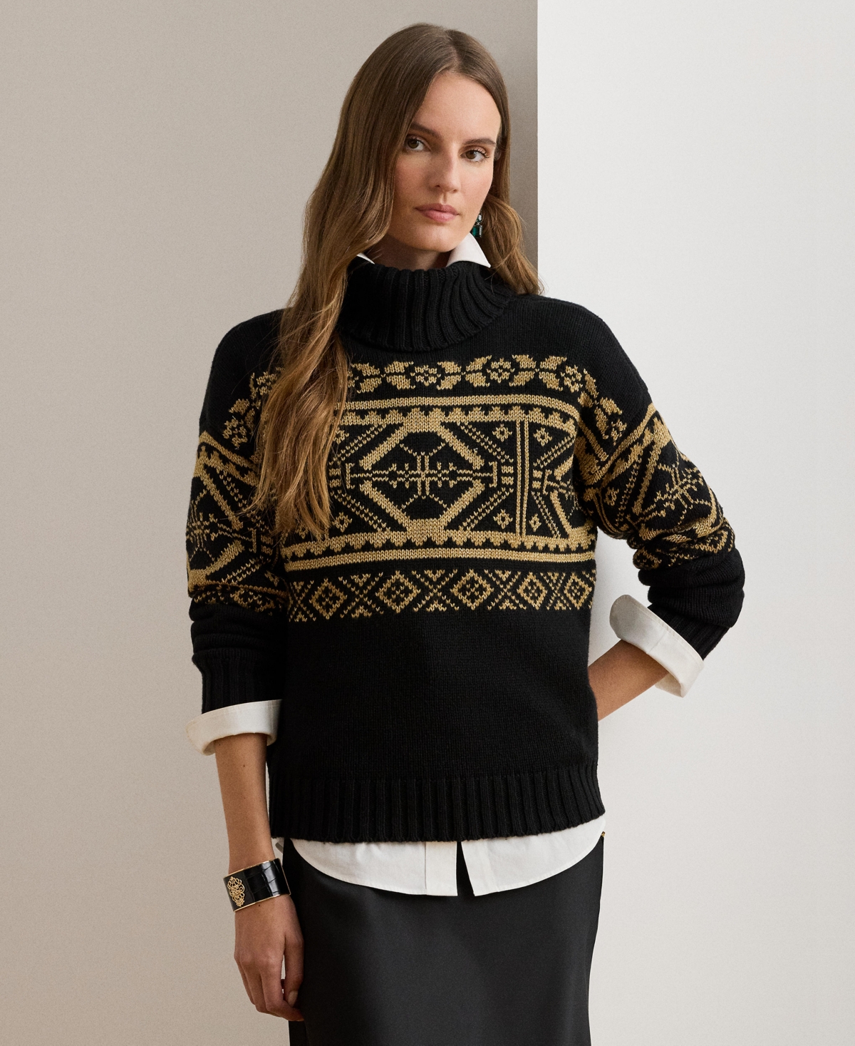 Click here for Lauren Ralph Lauren Womens Fair Isle Turtle Neck S... prices