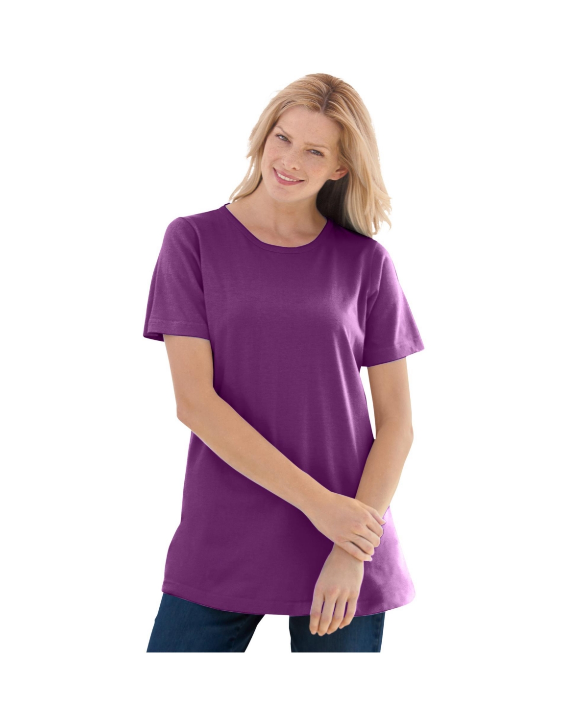 Click here for Woman Within Womens Within Perfect Short-Sleeve Cr... prices