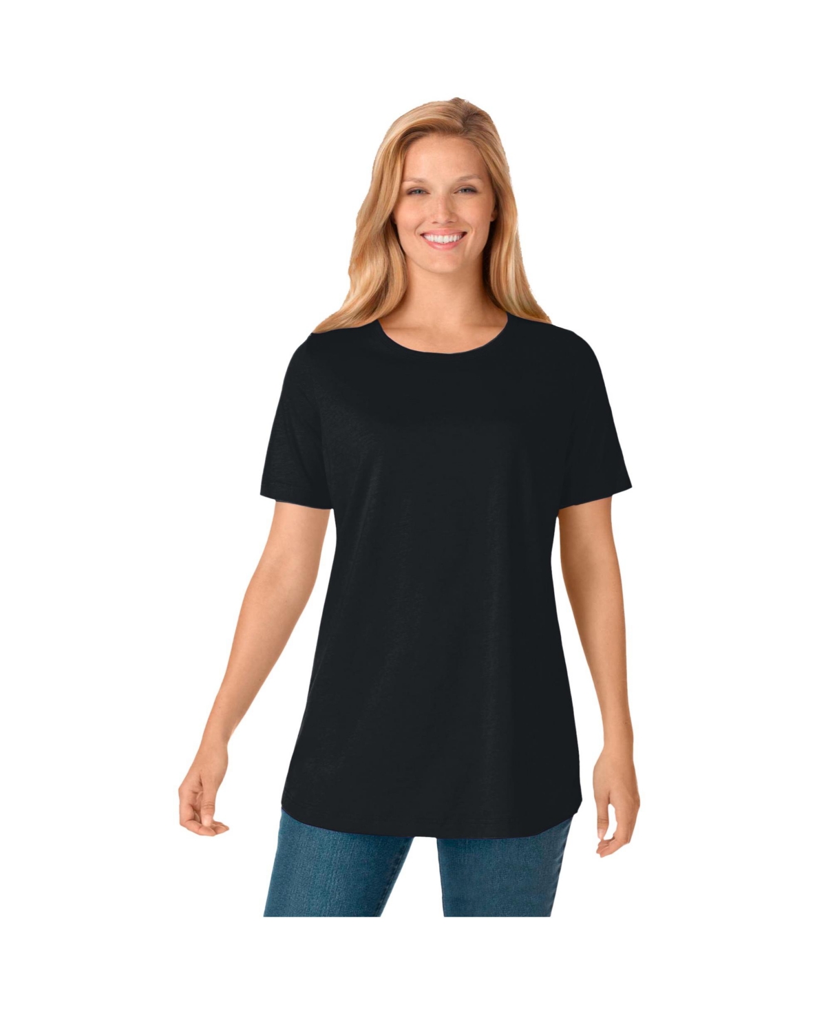 Click here for Woman Within Womens Within Perfect Short-Sleeve Cr... prices