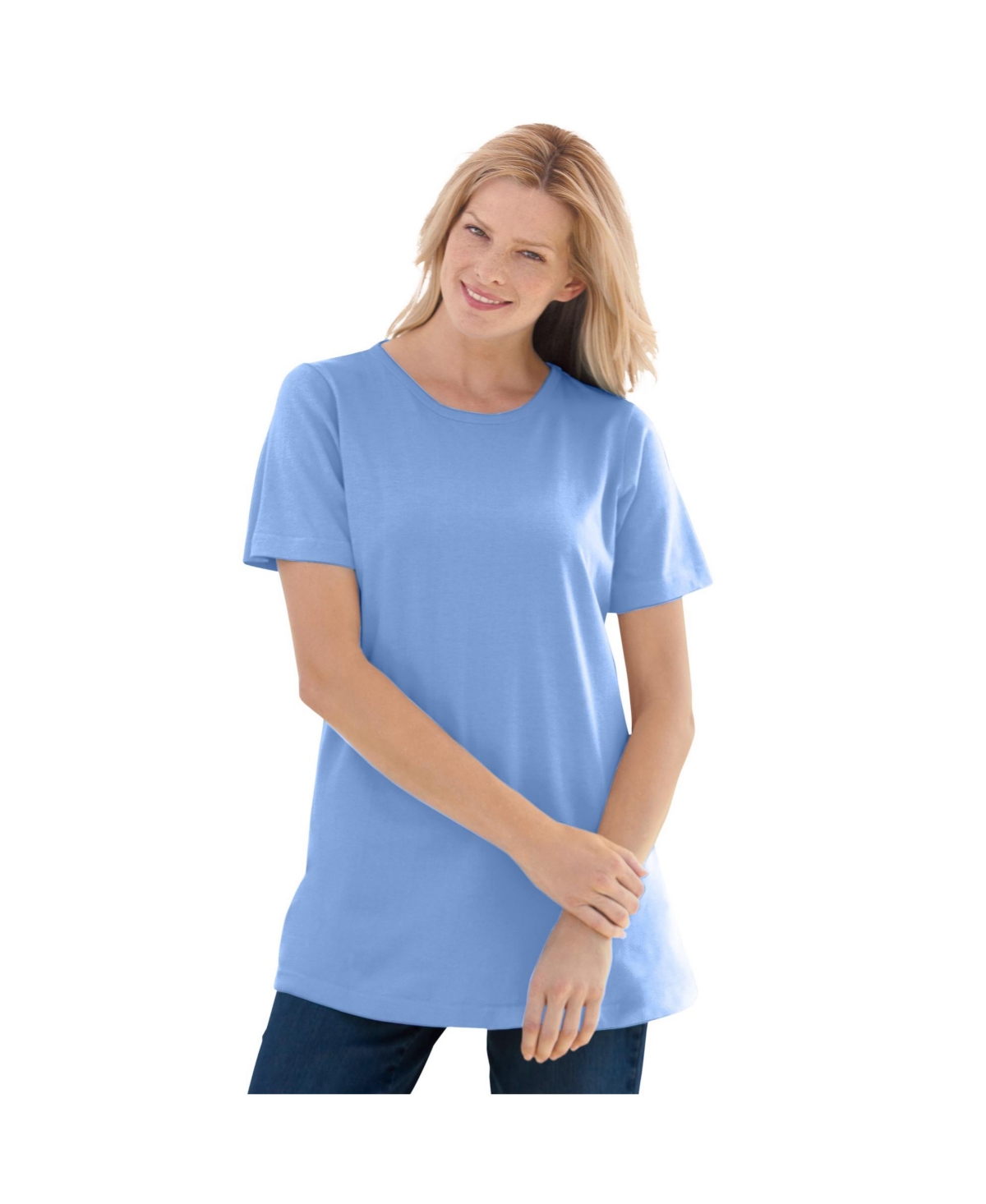 Click here for Woman Within Womens Within Perfect Short-Sleeve Cr... prices
