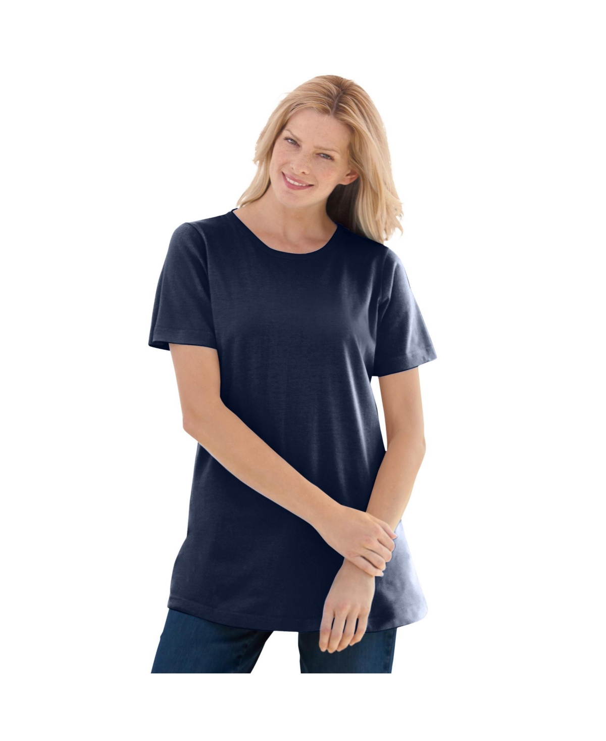 Click here for Woman Within Womens Within Perfect Short-Sleeve Cr... prices