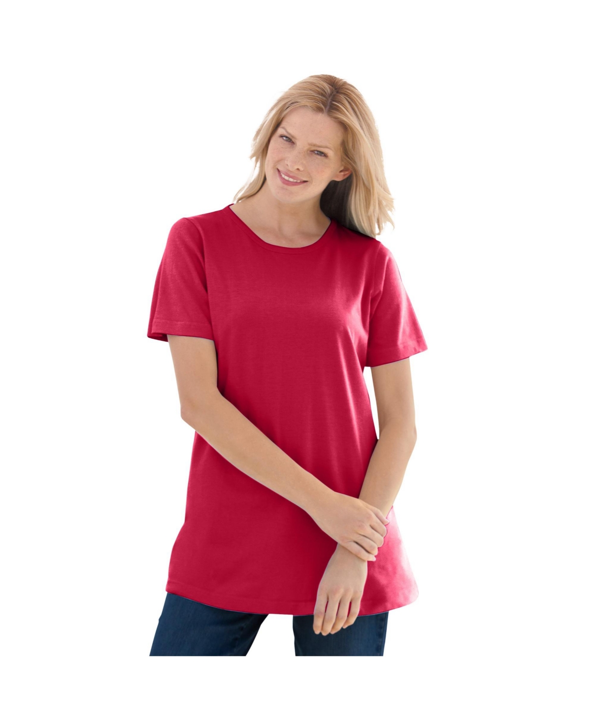 Click here for Woman Within Womens Within Perfect Short-Sleeve Cr... prices