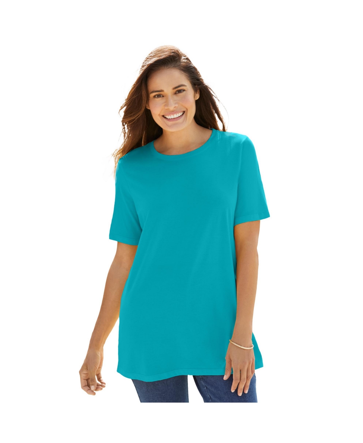 Click here for Woman Within Womens Within Perfect Short-Sleeve Cr... prices