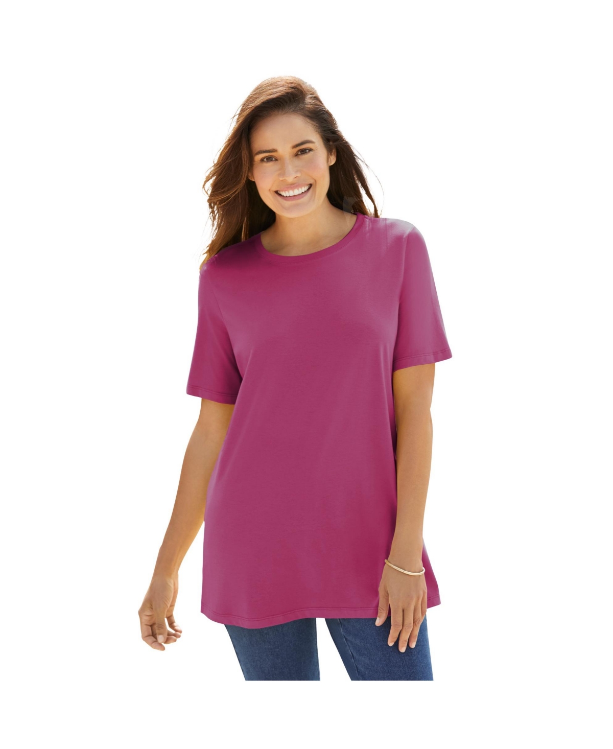 Click here for Woman Within Womens Within Perfect Short-Sleeve Cr... prices