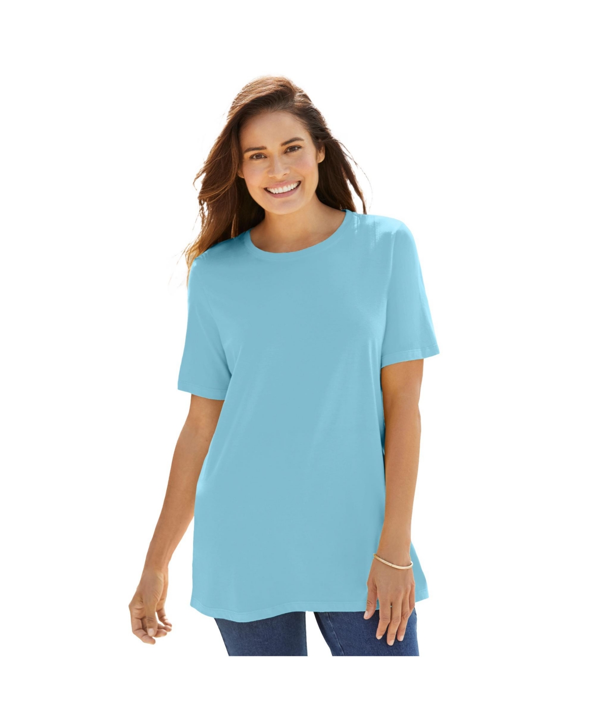 Click here for Woman Within Womens Within Perfect Short-Sleeve Cr... prices