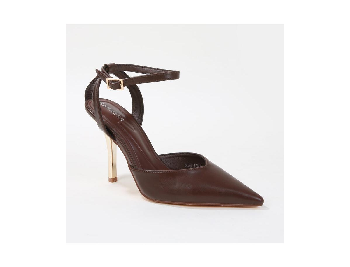 Click here for Berness Clarissa Pumps with Metallic Heel - Brown prices