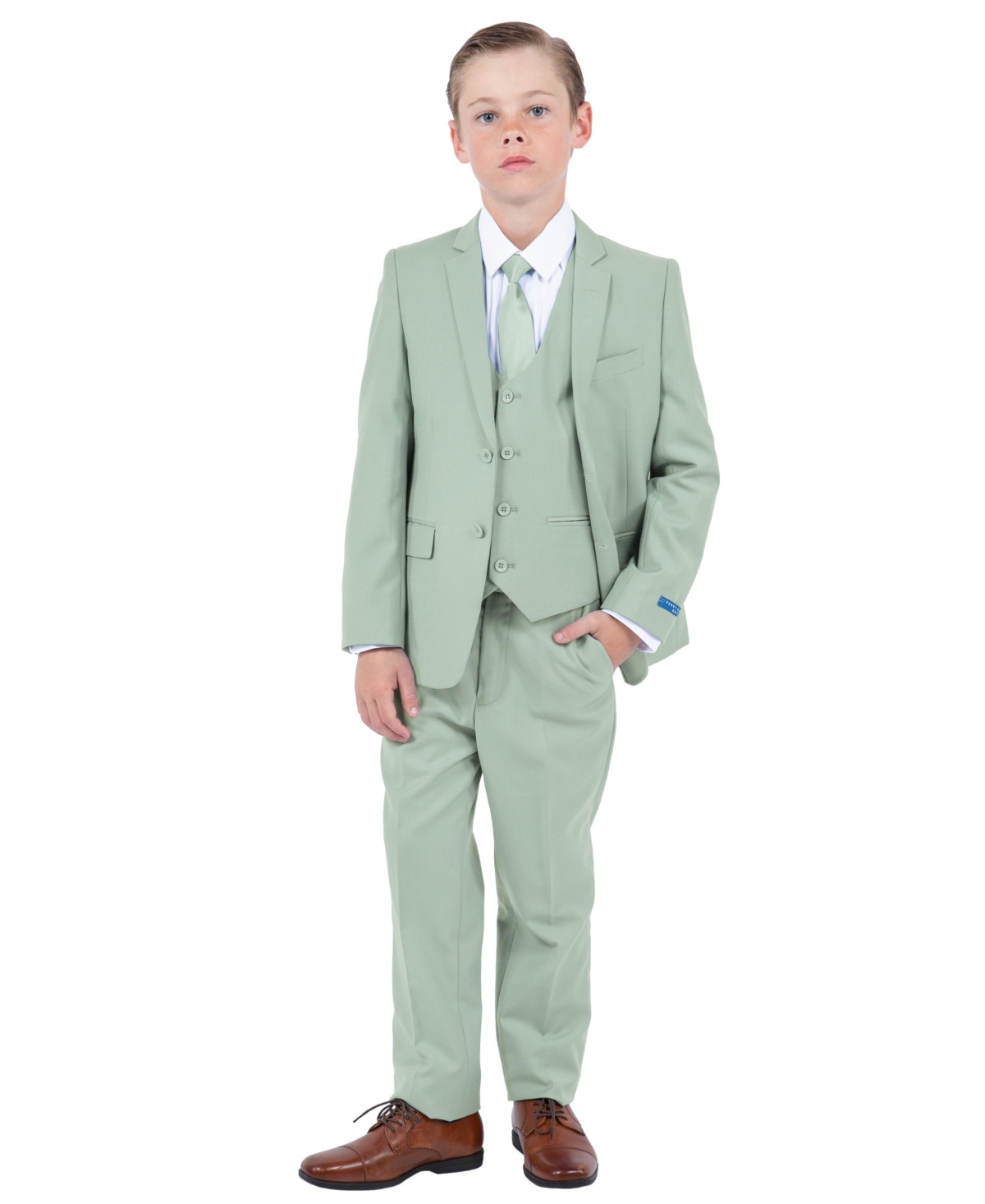 Click here for Perry Ellis Little Boys 5 Piece Sage Pastel Suit V... prices