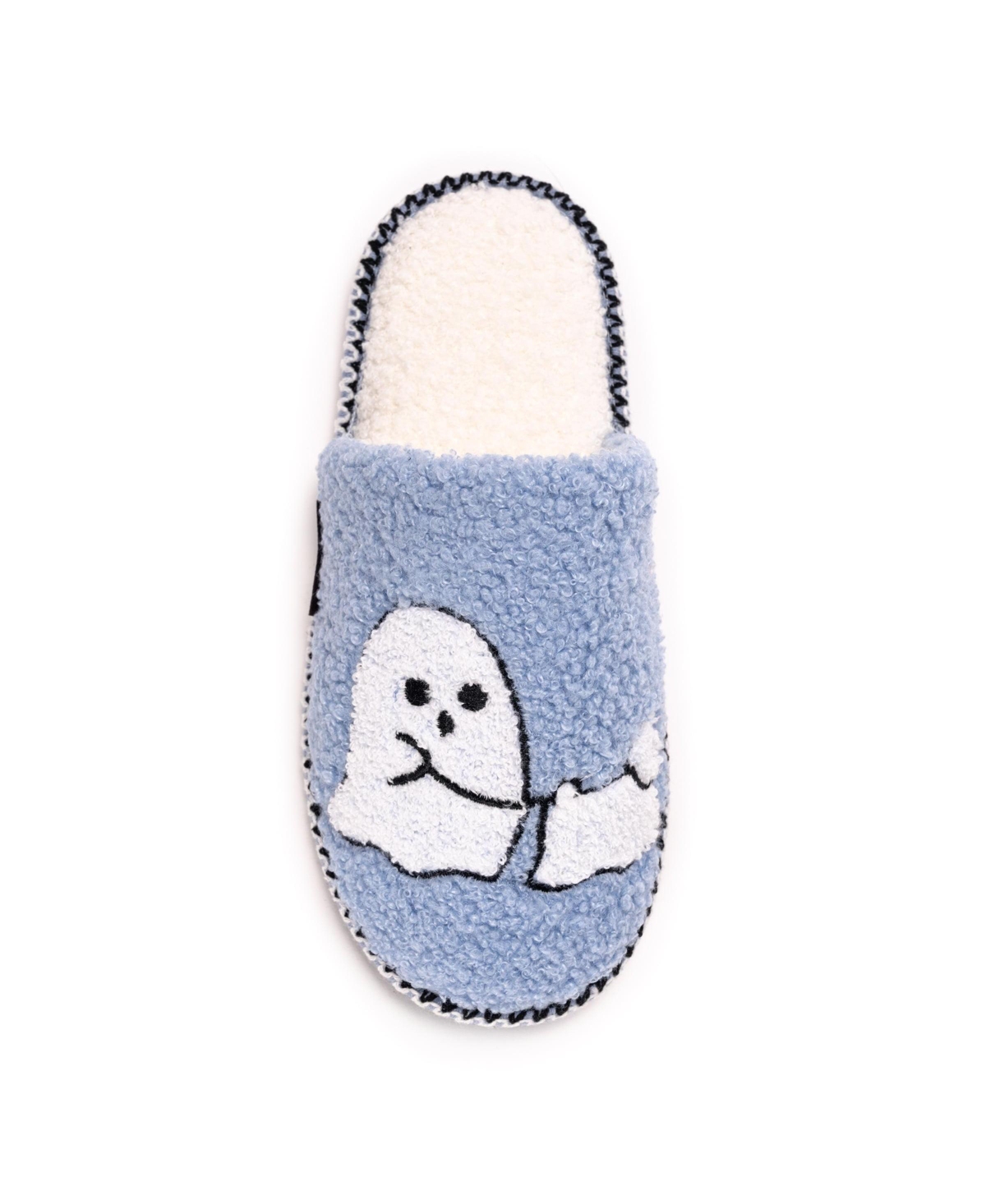 Muk Luks Womens Novelty Punch Needle Fall Scuff Slipper - Ghost dogwalker