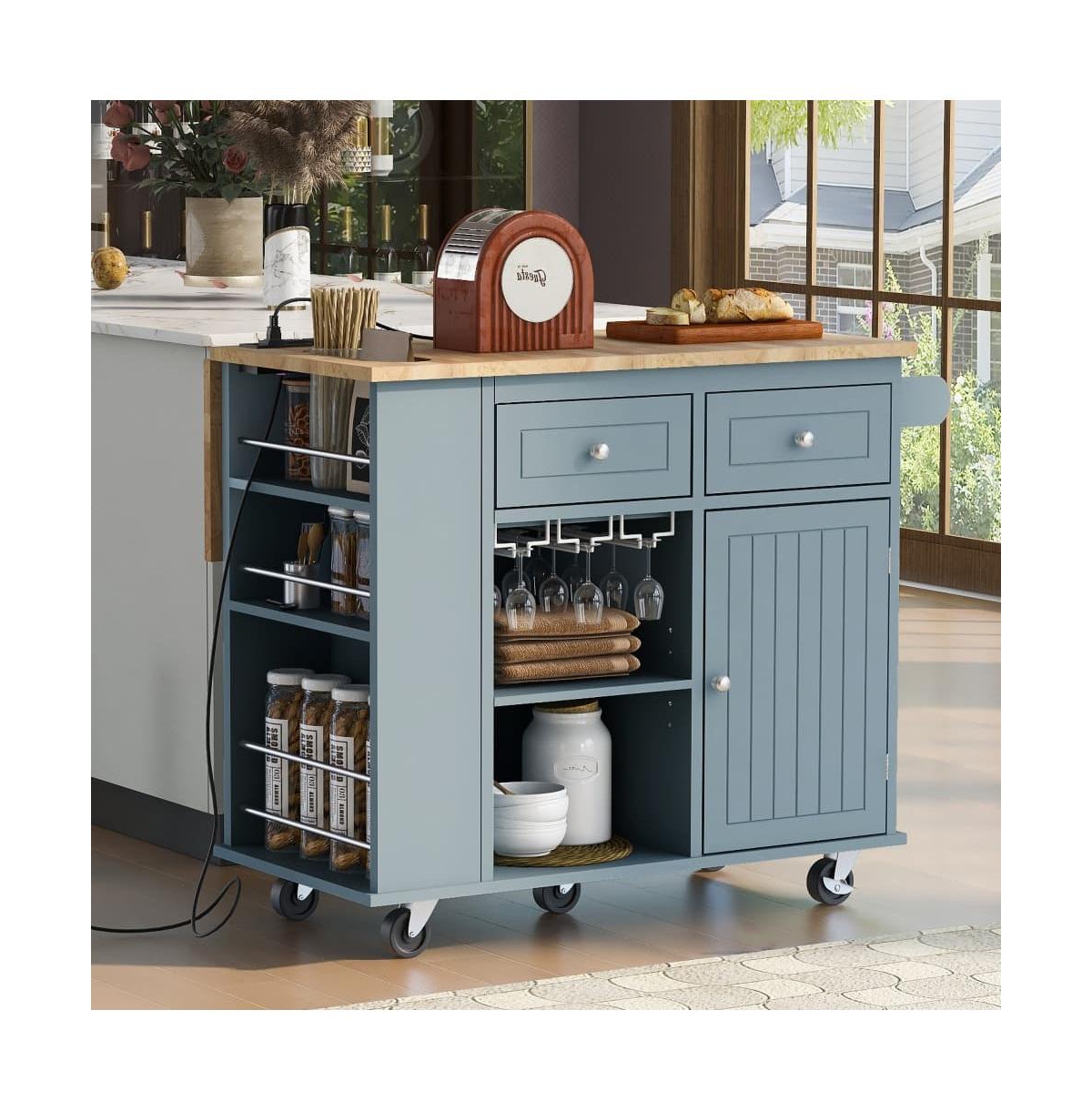 Click here for Maison Boucle Kitchen Island with Power Outlet  Dr... prices