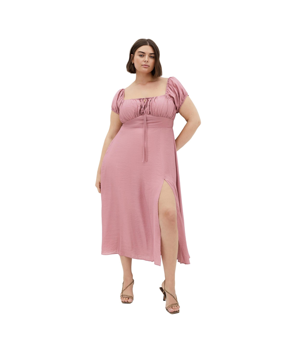 Click here for City Chic Womens Abbigail Split Maxi Dress - Rose prices