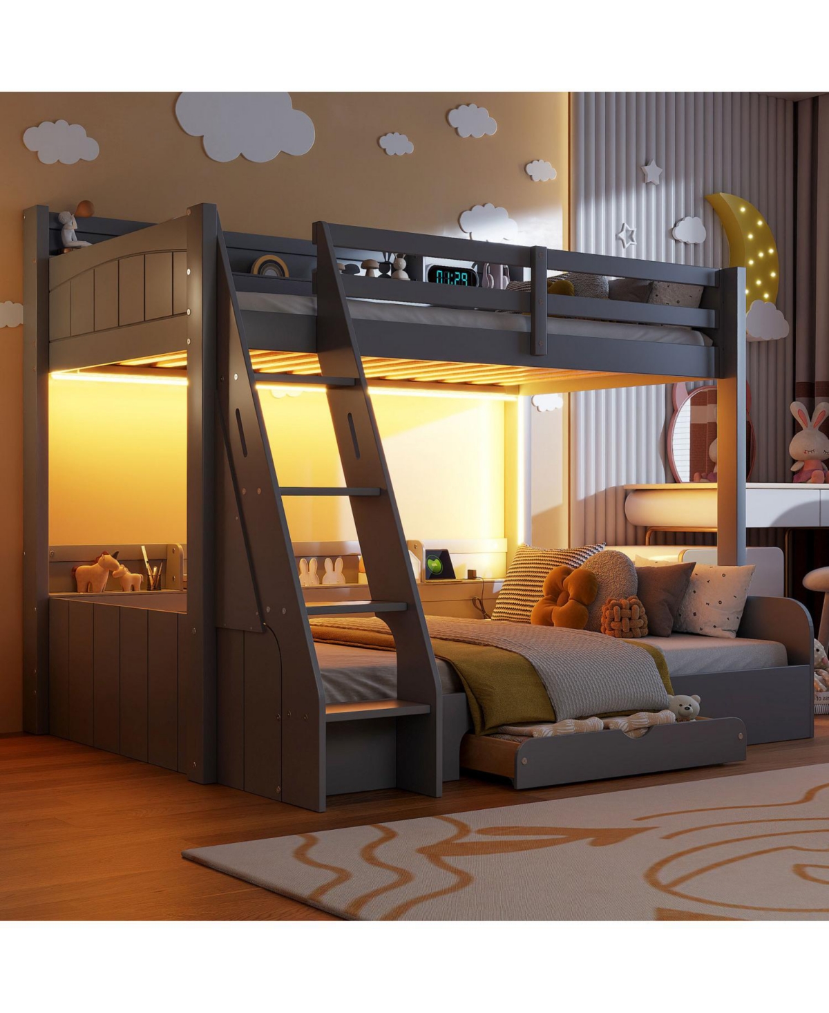 Click here for Streamdale Furniture Twin over Full Bunk Bed w/ St... prices