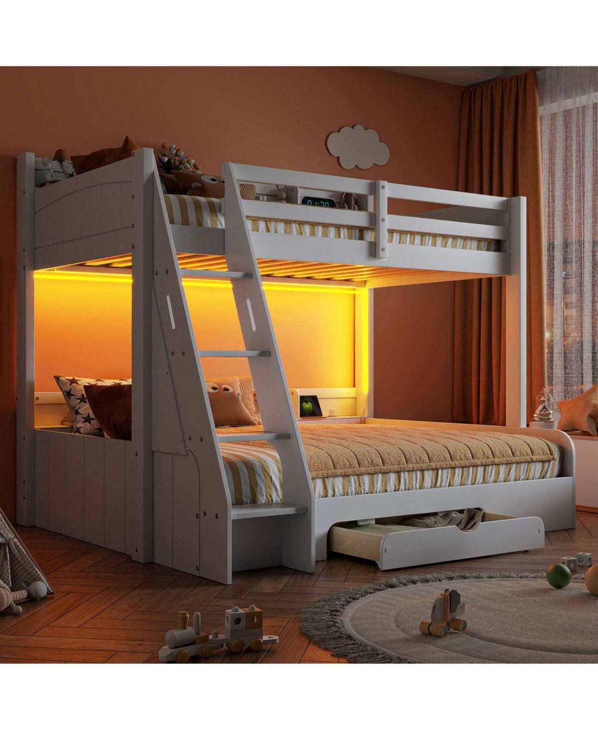 Click here for Streamdale Furniture Twin over Full Bunk Bed w/ St... prices
