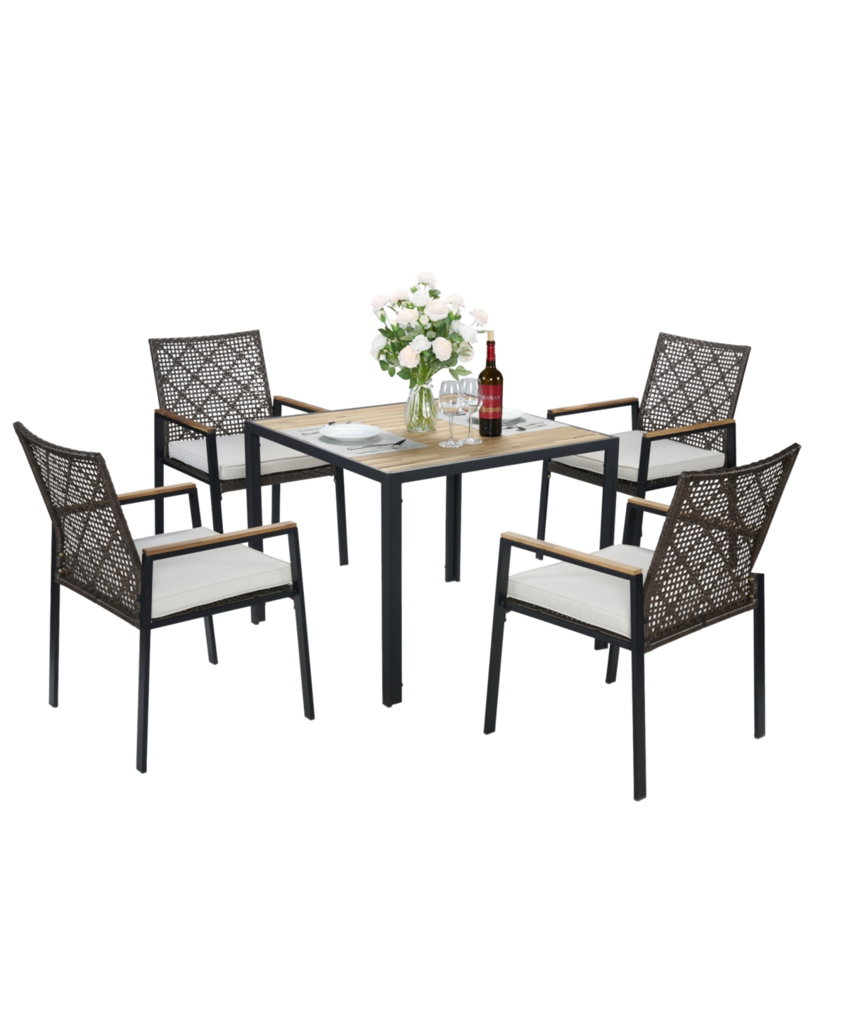 Click here for Streamdale Furniture All Weather 5-Piece Patio Din... prices