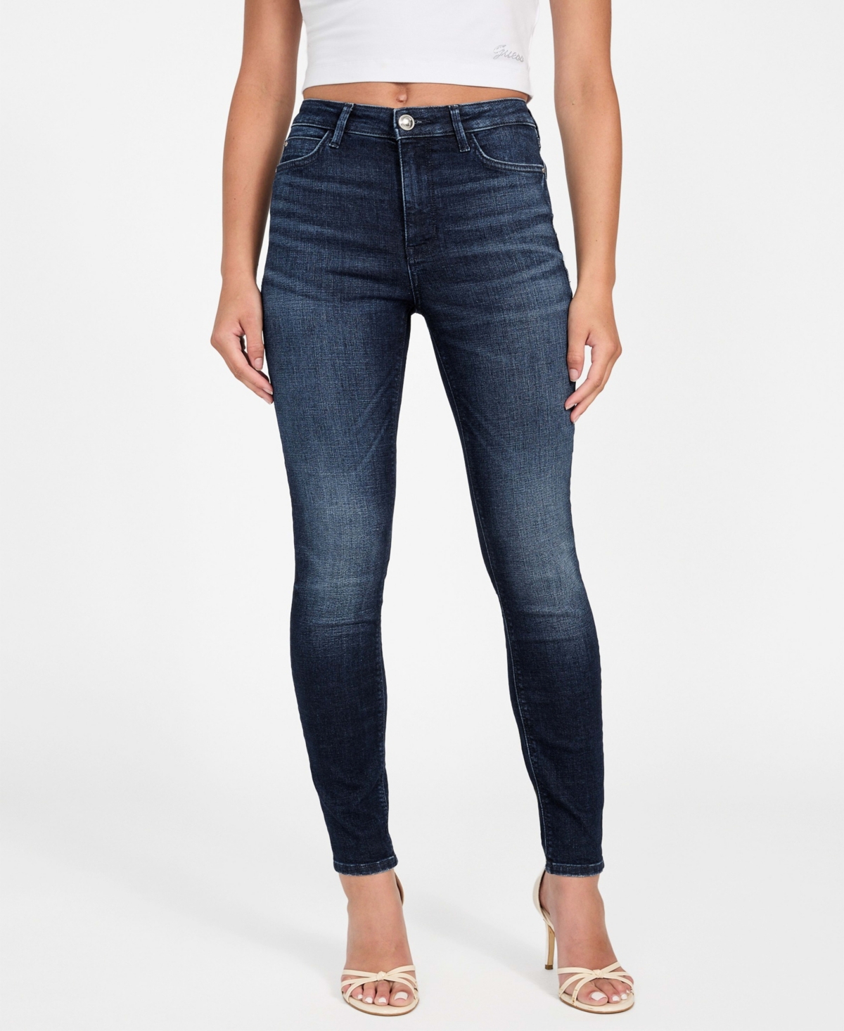 Click here for Guess Womens Slim Fit High-Rise Jeans - Snow Fall prices